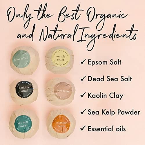 Bath Bomb Gift Set - USA Made with Organic & Natural Relaxing Ingredients with Aromatherapy Salt & Oils, Bath Bombs for Women, Men & Kids