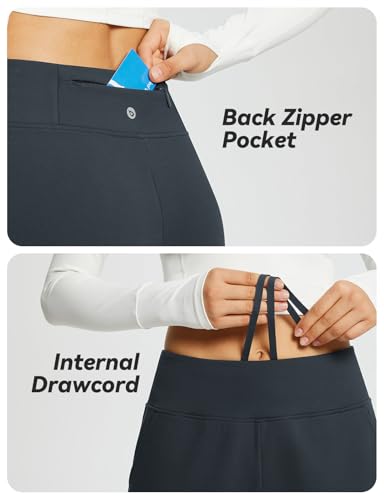 BALEAF Women's Fleece Lined Joggers Waterproof Thermal Hiking Pants Sweatpants Track Pants Winter Clothes Running Gear Gray M