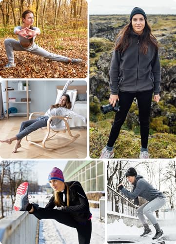BALEAF Women's Fleece Lined Joggers Waterproof Thermal Hiking Pants Sweatpants Track Pants Winter Clothes Running Gear Gray M