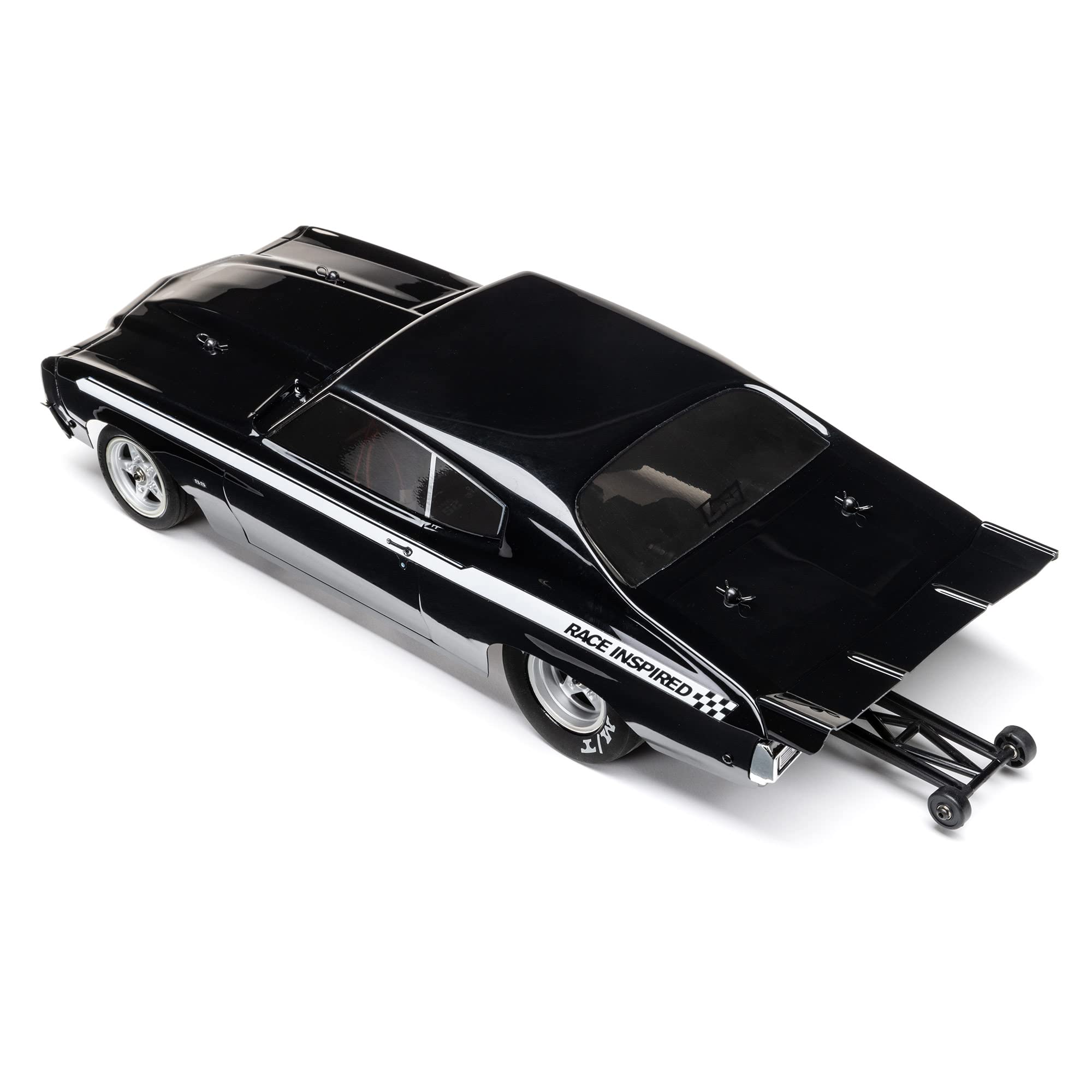 Losi RC Car 1/16 1970 Chevelle 2 Wheel Drive Mini No Prep Drag Car RTR Includes Everything Needed no Other purchases Required Black LOS01023T2