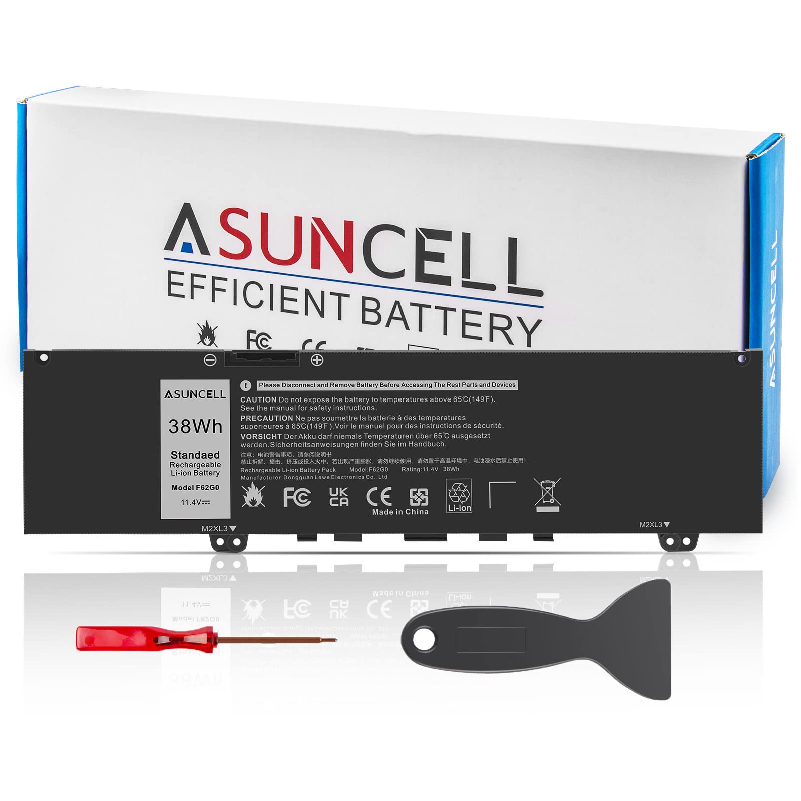 ASUNCELL 38Wh F62G0 Battery for Dell Inspiron 13 7000 7373 7386 2 in 1 Series Vostro 13 5000 5370 13-5370 P83G P87G P91G Series F62GO 39DY5 RPJC3