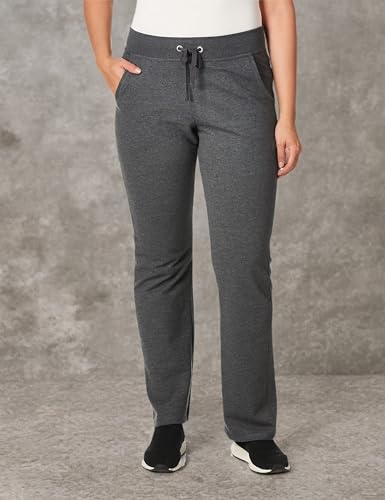 Hanes womens French Terry Pocket pants, Charcoal Heather, Medium US