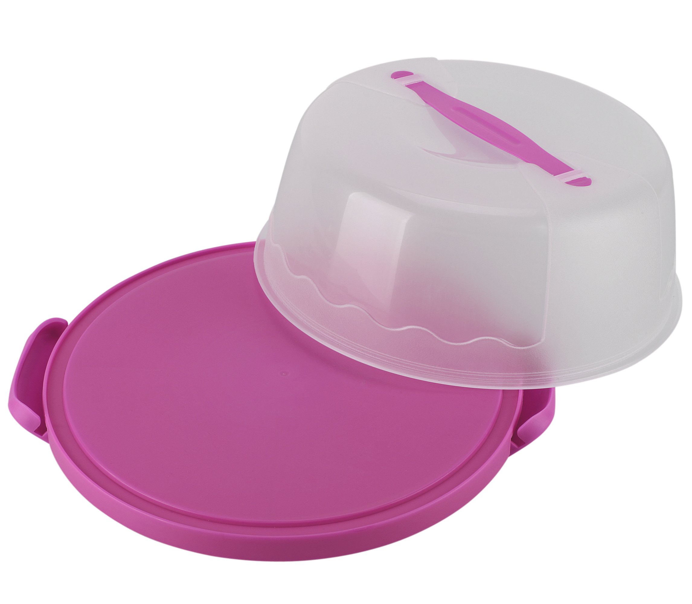 HelloCupcake Portable Cake and Cupcake Carrier / Storage Container - 10.4" Diameter (Inside Cover), Translucent Dome - Perfect for Transporting Cakes, Cupcakes, Pies, or Other Desserts (Purple)