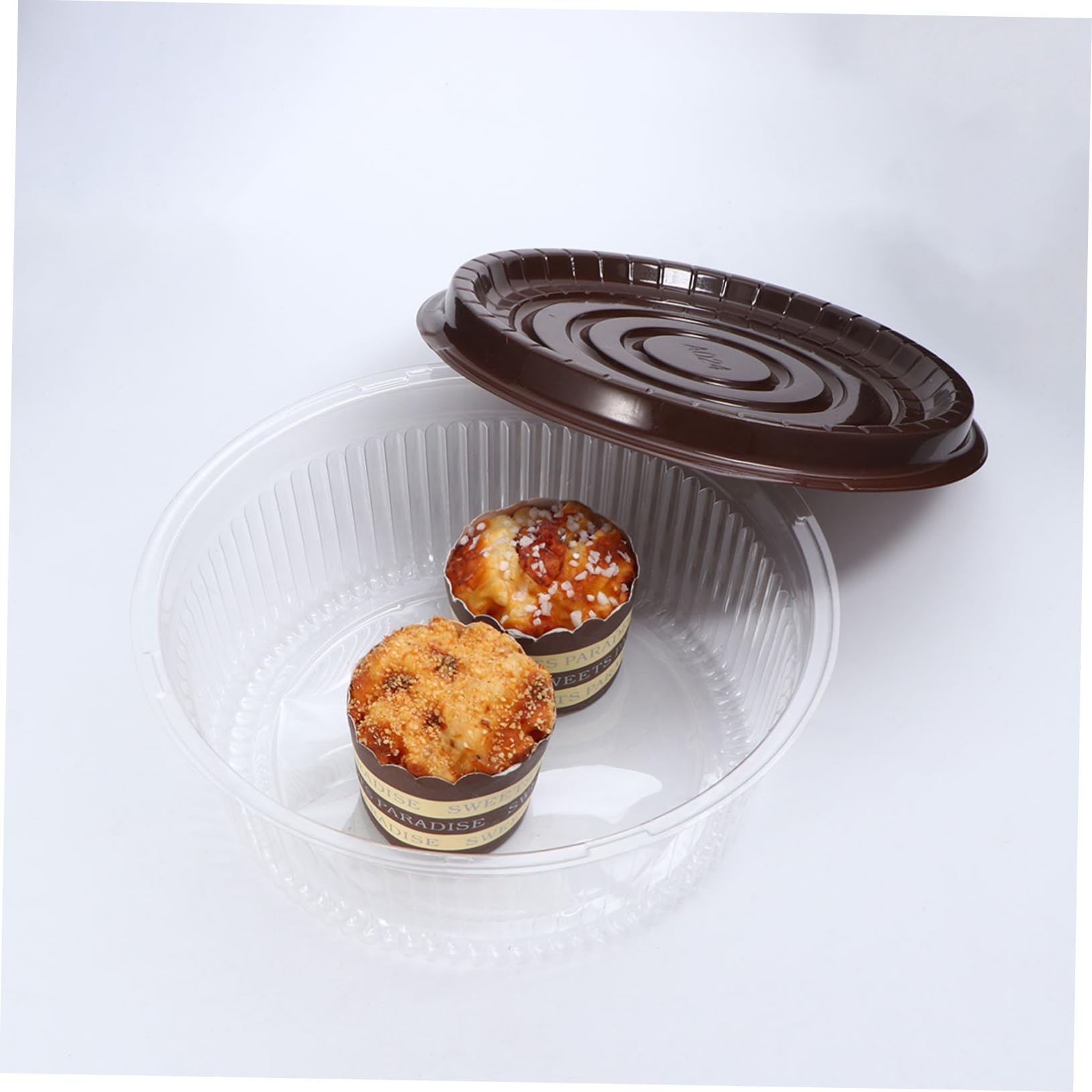 BRIGHTFUFU Plastic Cake Boxes 8 Inches Pastel Round Single Cupcake Cases Disposable Material 20 Pieces Color