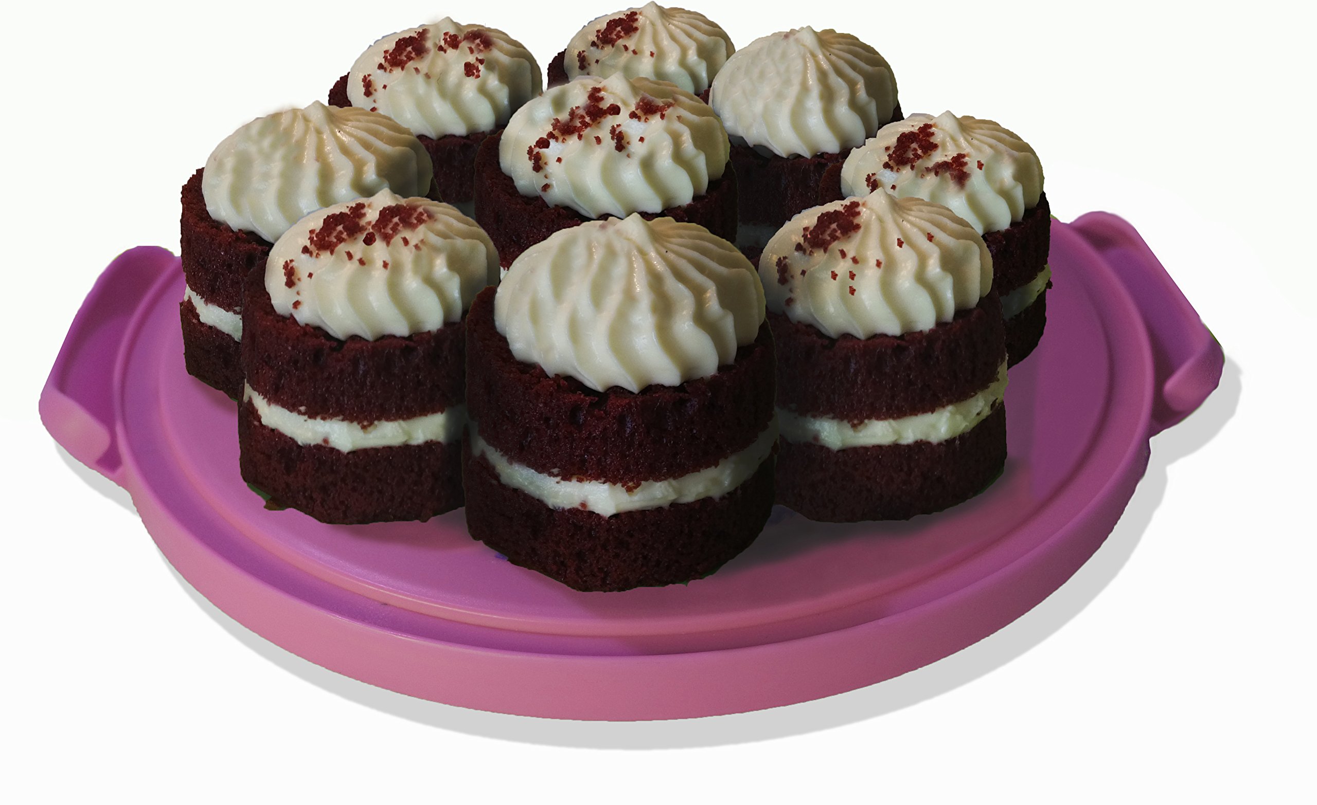 HelloCupcake Portable Cake and Cupcake Carrier / Storage Container - 10.4" Diameter (Inside Cover), Translucent Dome - Perfect for Transporting Cakes, Cupcakes, Pies, or Other Desserts (Purple)