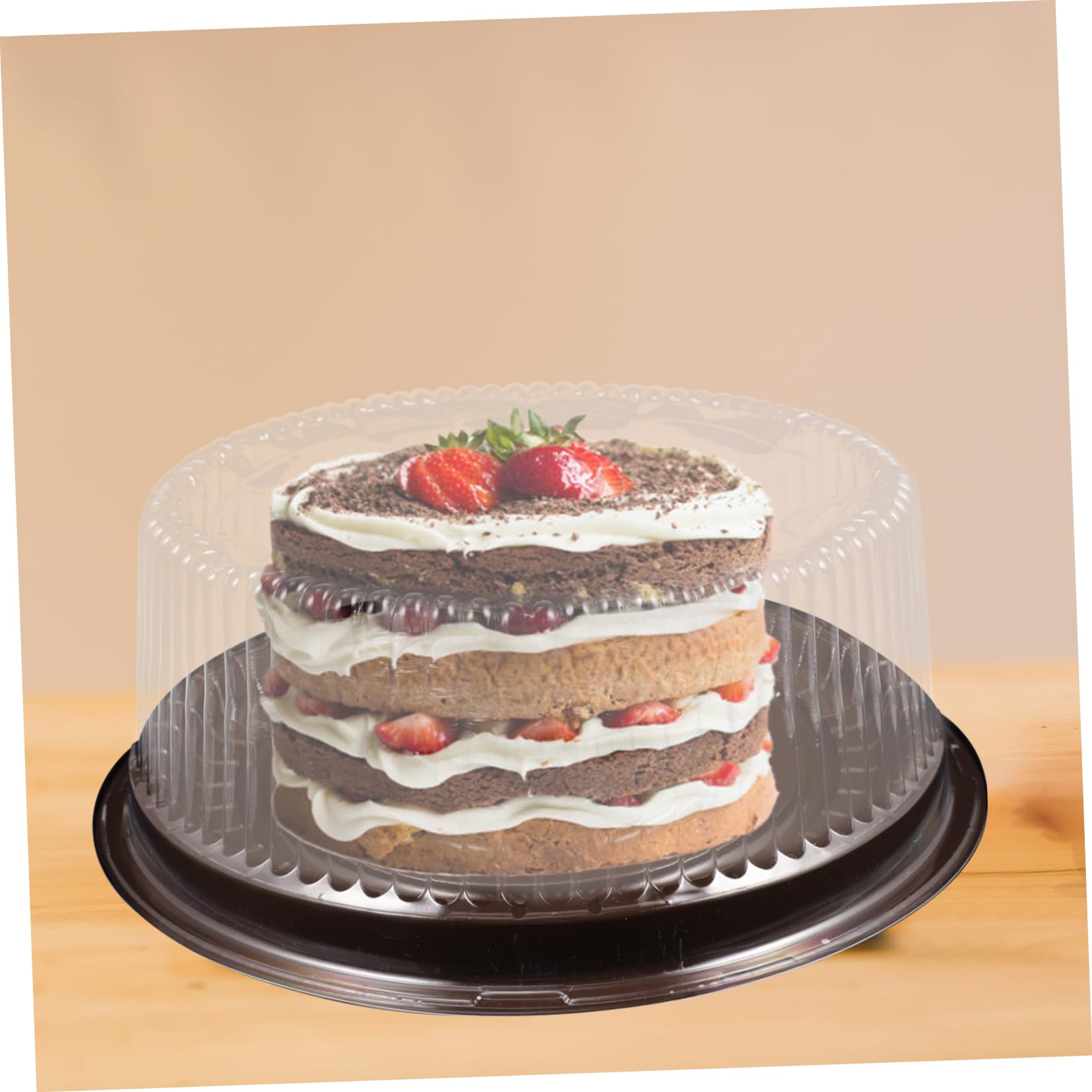 BRIGHTFUFU Plastic Cake Boxes 8 Inches Pastel Round Single Cupcake Cases Disposable Material 20 Pieces Color