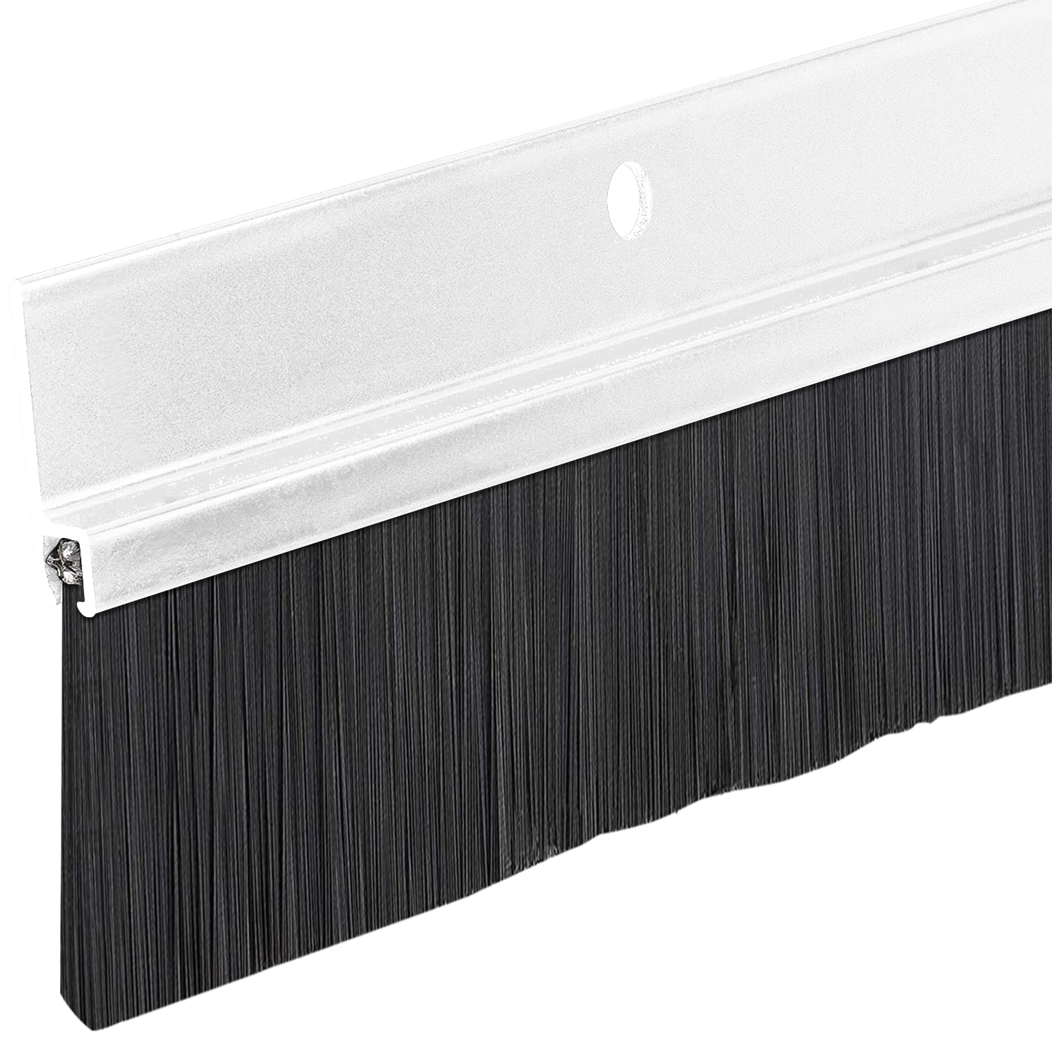 Brush Sweep Door Sweep with Black 1 1/2" Brush (4 FT, Clear Anodized)