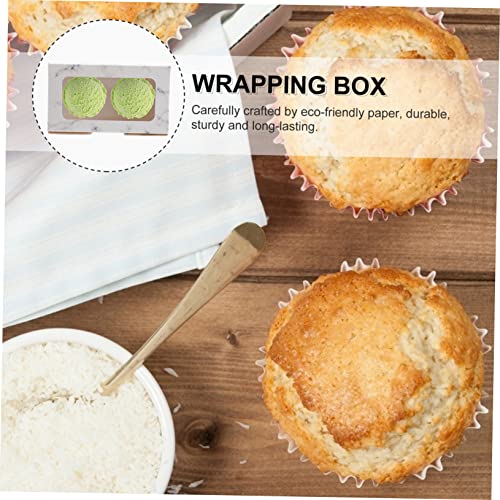 Abaodam 10pcs Box Cake Box Cupcake Carrying Case Cupcake Takeout Container Cupcake Container Bakery Cupcake Holder Cookie Carrier with Lid Cake Containers Paper White Suitcase Egg Tart