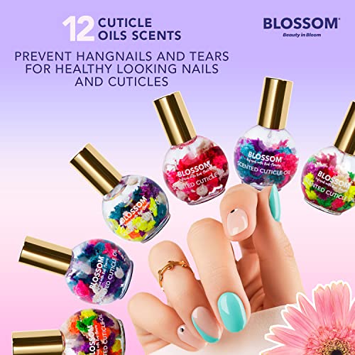 Blossom Hydrating, Moisturizing, Strengthening, Scented Cuticle Oil, Infused with Real Flowers, Made in USA, 0.42 fl. oz, Grape