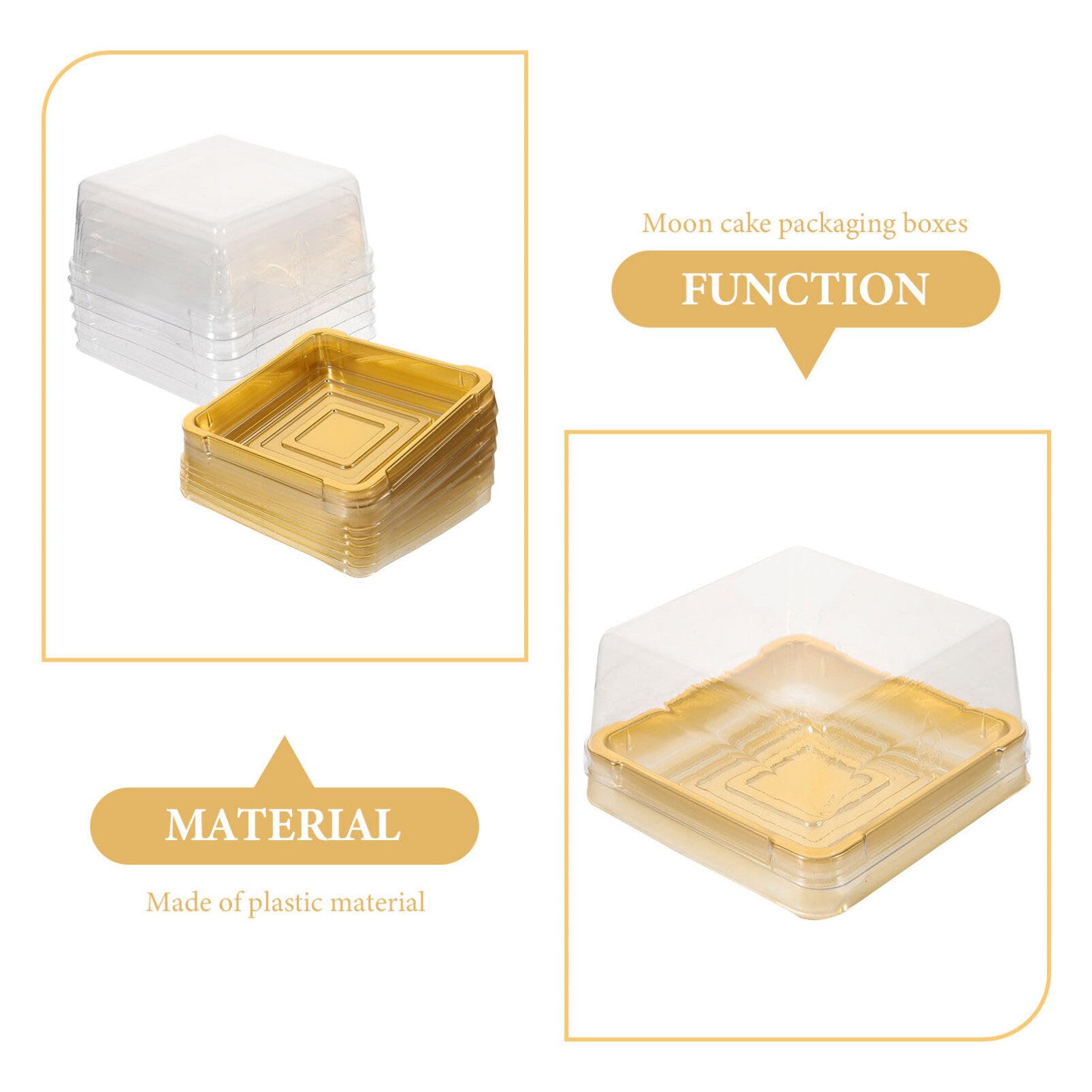50pcs Boxes Muffins Cupcake Container Single Cupcake Holders Dessert Containers with Lids Cake Container with Lids Moon Cake Display Holder Cake Carrier Biscuit Plastic Dome