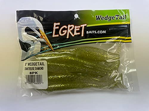 Egret Baits 5In Wedgetail Chartreuse Diamond