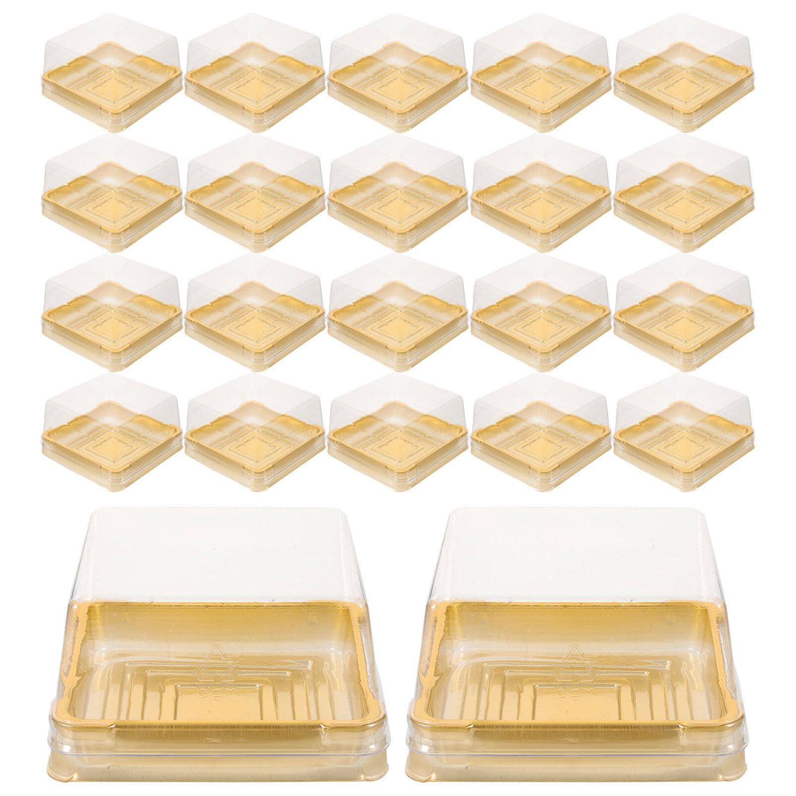 50pcs Boxes Muffins Cupcake Container Single Cupcake Holders Dessert Containers with Lids Cake Container with Lids Moon Cake Display Holder Cake Carrier Biscuit Plastic Dome