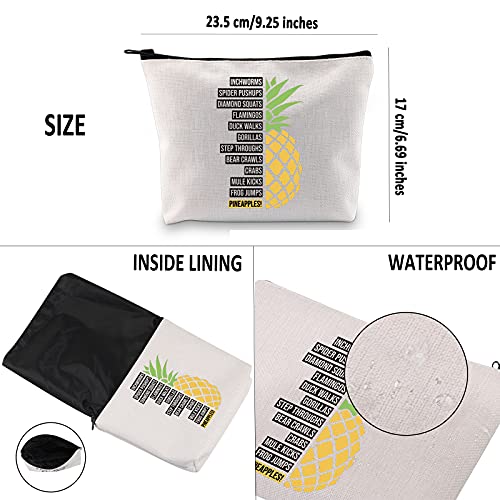 G2TUP Fitness Gym Workout Cosmetics Bag Gym Lover Gift In-chworms Spider Pushups Diamond Squats Makeup Bag Bodybuilding Workout Lover Gift (Inchworm White Bag)