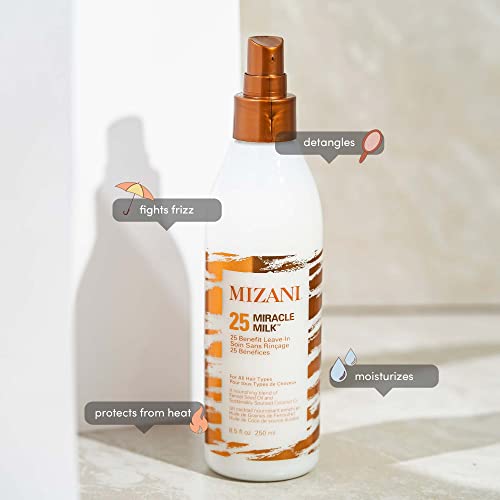 MIZANI 25 Miracle Milk Leave-In Conditioner | Moisturizing Detangler Spray | for Frizzy & Curly Hair | 13.5 Fl Oz