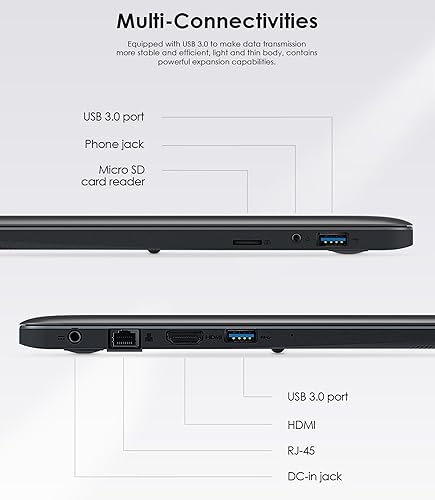 14'' Laptop Computer, Quad-Core Intel Celeron N4120 Processors, 8GB RAM, 128GB SSD, Intel UHD Graphics 600 Windows 11 Laptops Computers, Ultra Slim, Long Battery Life, 2.4G/5G WiFi, BT 4.2, HDMI