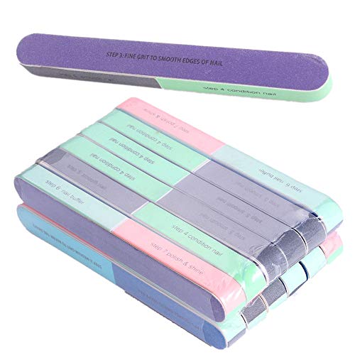 XICHEN 7-Way Nail Buffer Nail Shiner Sponge Nail Files Sanding Blocks - 12pcs