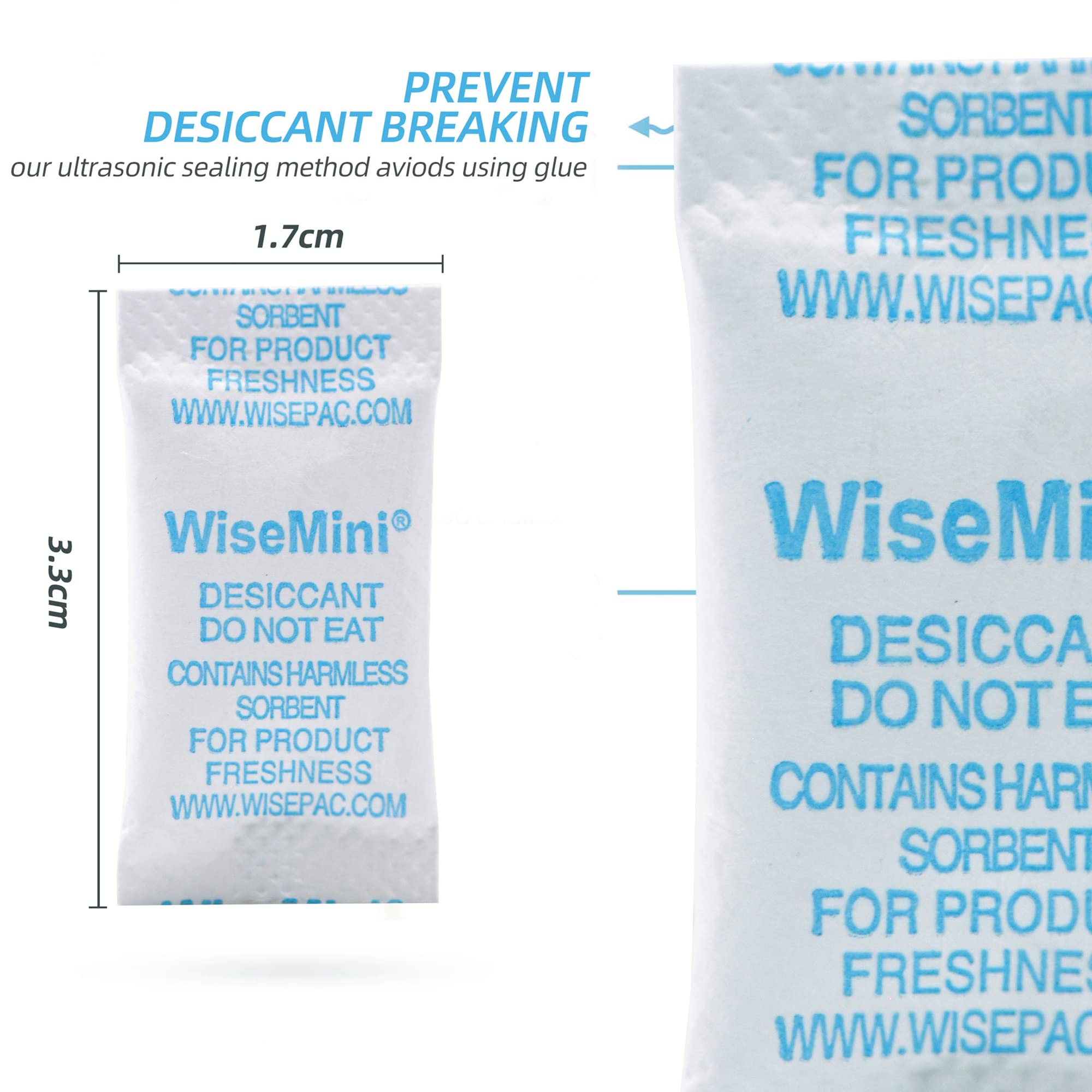 Wisesorb Silica Gel Packets, 0.5 Gram 200 Silica Packets, Food Grade Dessicant, Dessicant Packs, Silica Gel for Food, Moisture Packets for Food Storage