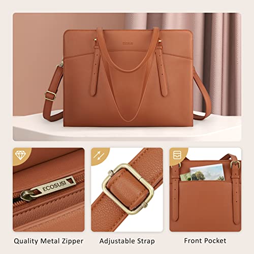ECOSUSI Laptop Bag for Women 15.6 Inch Work Briefcase Tote Professional with Shoulder Strap for Business Travel Office