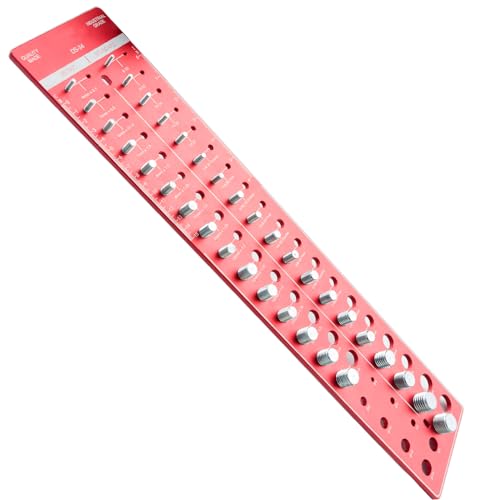 DarSeity DS-34 Nut and Bolt Thread Checker, 15 Metric & 19 Standard Nut & Bolt Size Identifier Gauge, append 8 Drill Gauges, Solid Aluminum Body
