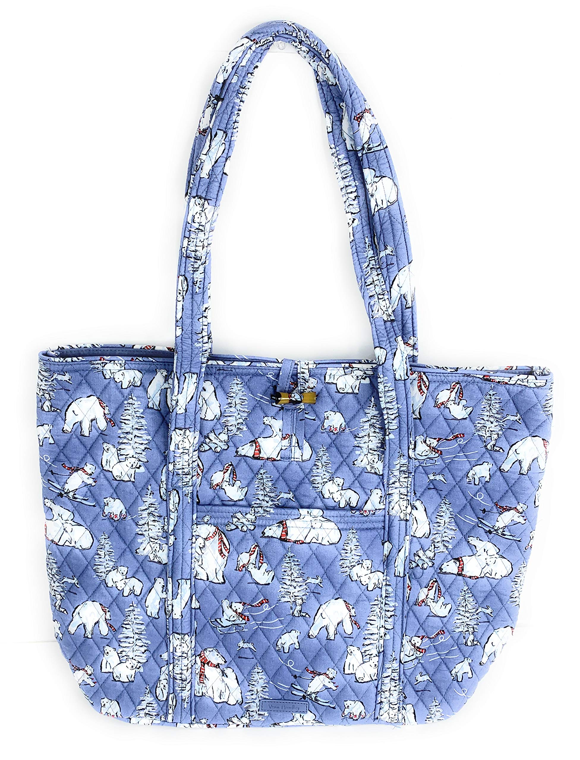Vera Bradley "Vera Tote Beary Merry Cool Blue Handbag Womans Bag