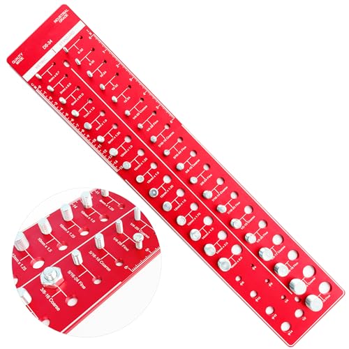 DarSeity DS-34 Nut and Bolt Thread Checker, 15 Metric & 19 Standard Nut & Bolt Size Identifier Gauge, append 8 Drill Gauges, Solid Aluminum Body