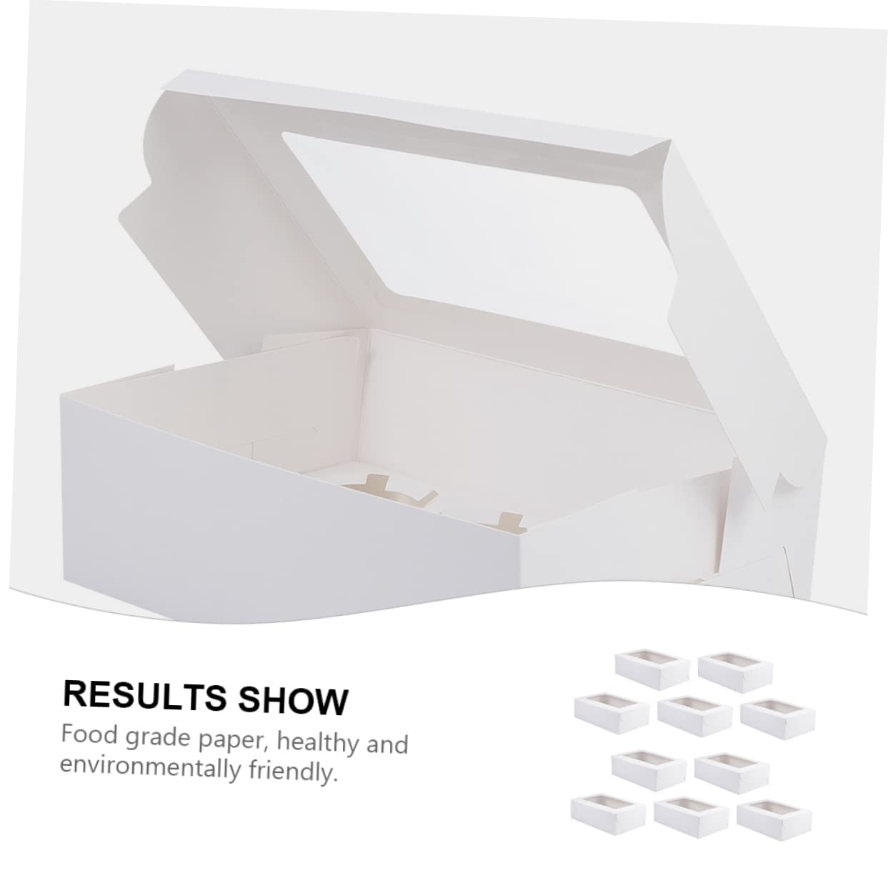Abaodam 10 Pack Muffin Bakery Cake Boxes Paper Containers for Desserts 6-Grid Storage Boxes White Window Design Food Grade Party Banquet Friendly