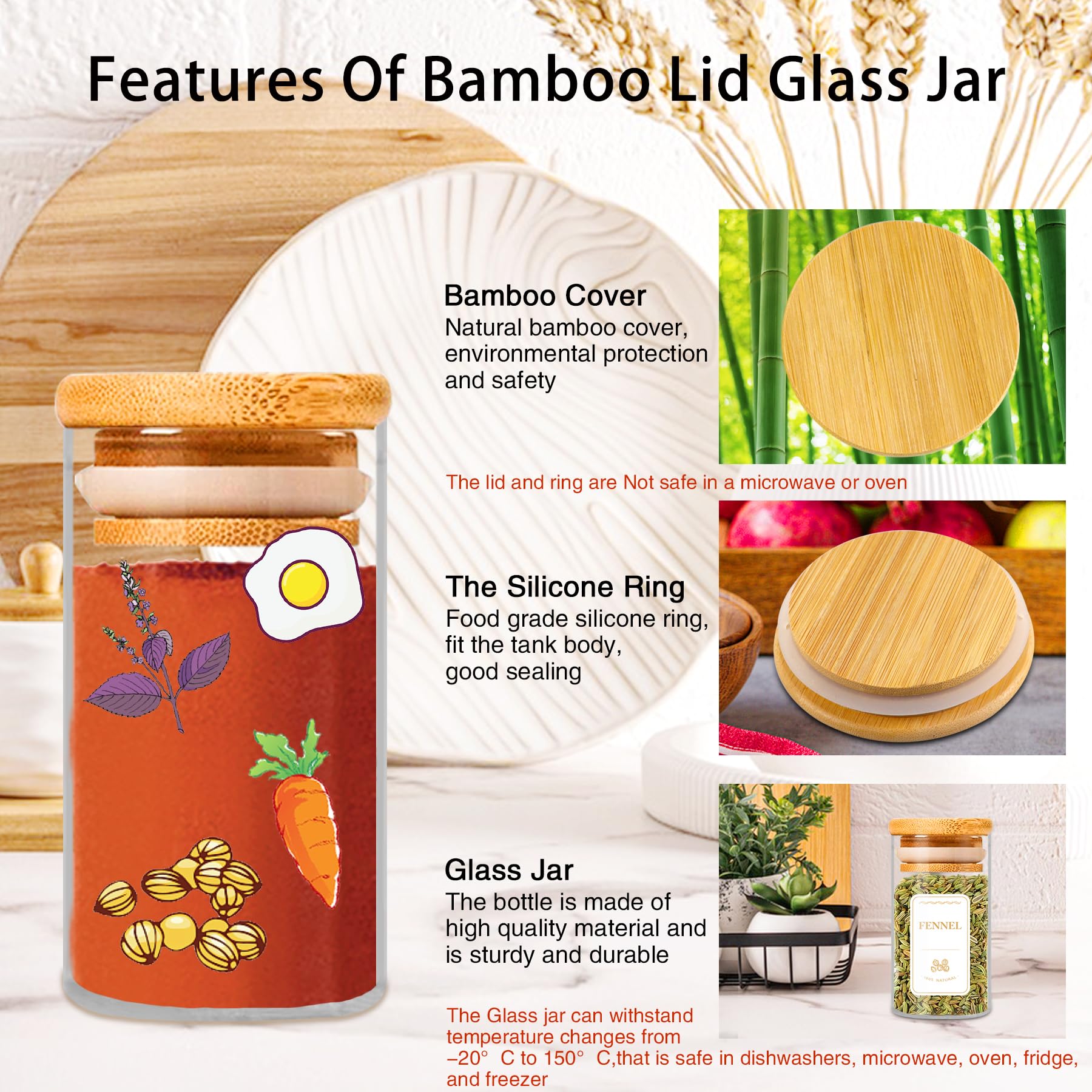 BGraceyy Spice Jars with Labels, 35 Pcs 4 oz Glass Spice Jars with Bamboo Lids, Minimalist Stackable Airtight Spice Containers with 426 labels for Home Kitchen, Pantry, Spice Cabinet, Drawer, Rack