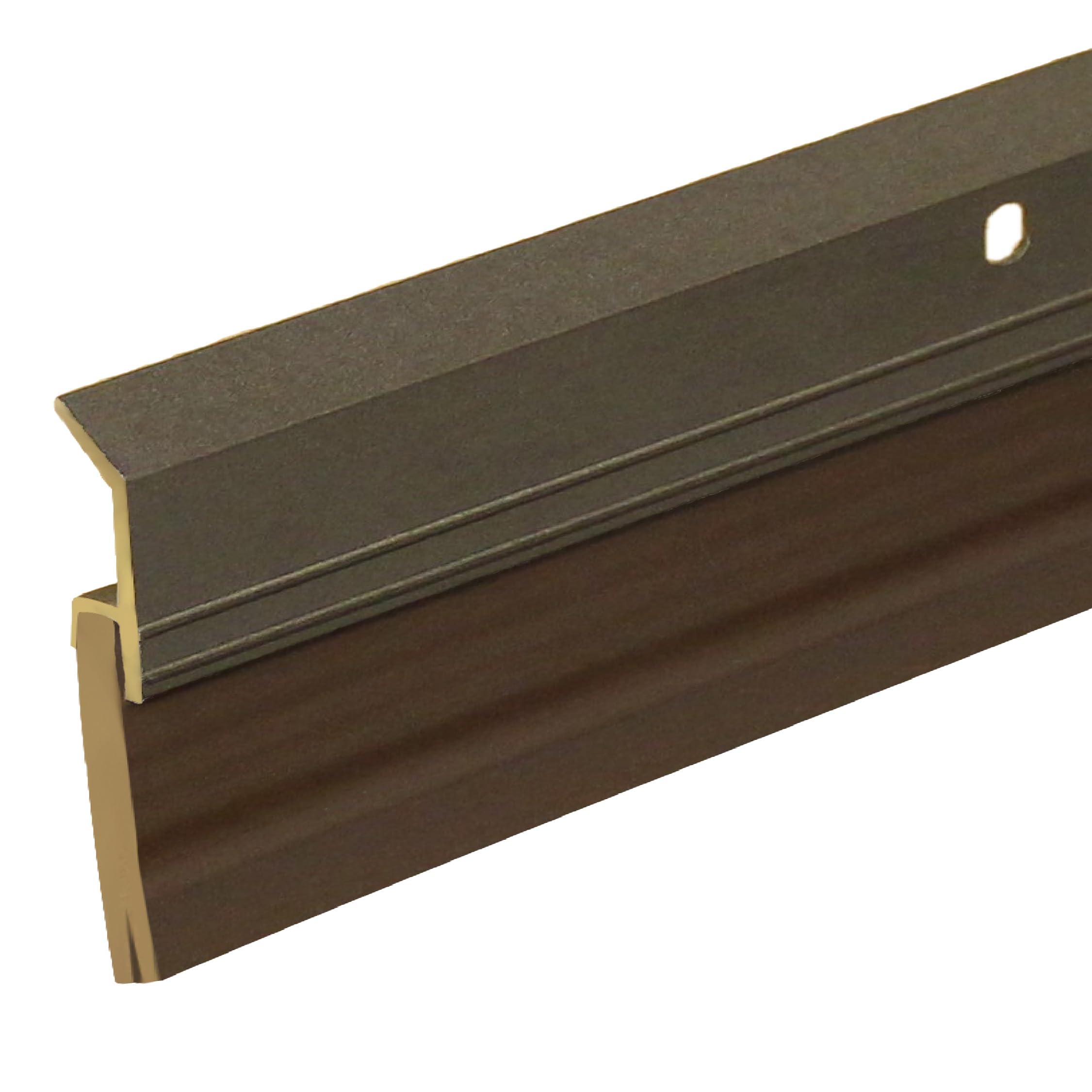 Heavy Duty Weight Aluminum with Long Vinyl Door Sweep (4 FT, Brown)