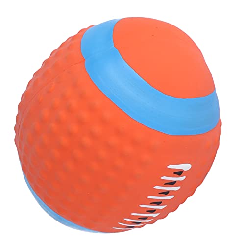 Qyebavge Durable Pet Rugby Toy Latex Squeaky Chew Ball for Dogs and Cats Teeth Cleaning Exercise Water Play