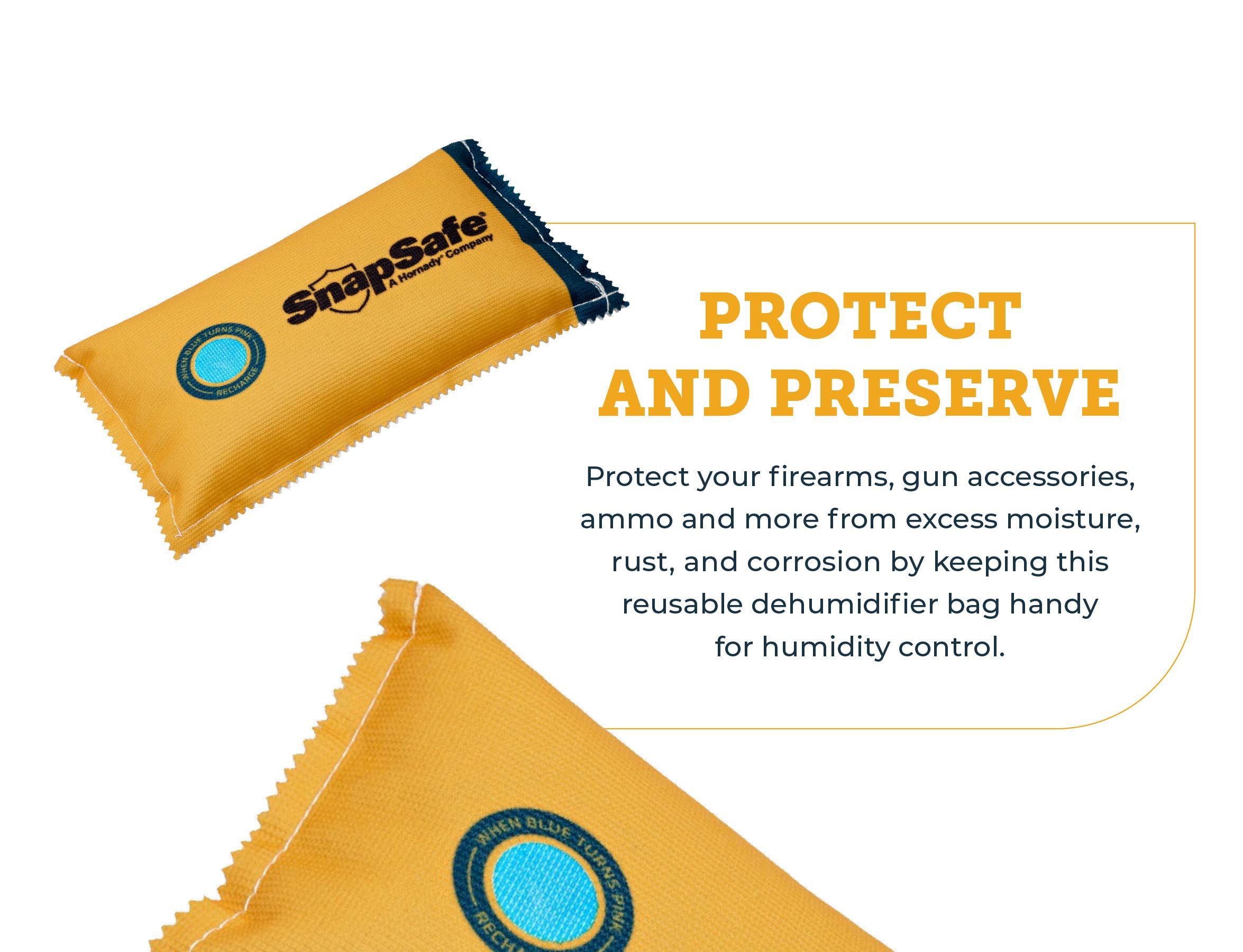 SnapSafe Reusable Dehumidifier Bag 450G, 75908 - Portable, Easy to Use Moisture Absorbers for Gun Safes & Cabinets - Prevent Moisture Damage for Gun Safe Accessories, Firearms in Your Gun Vault