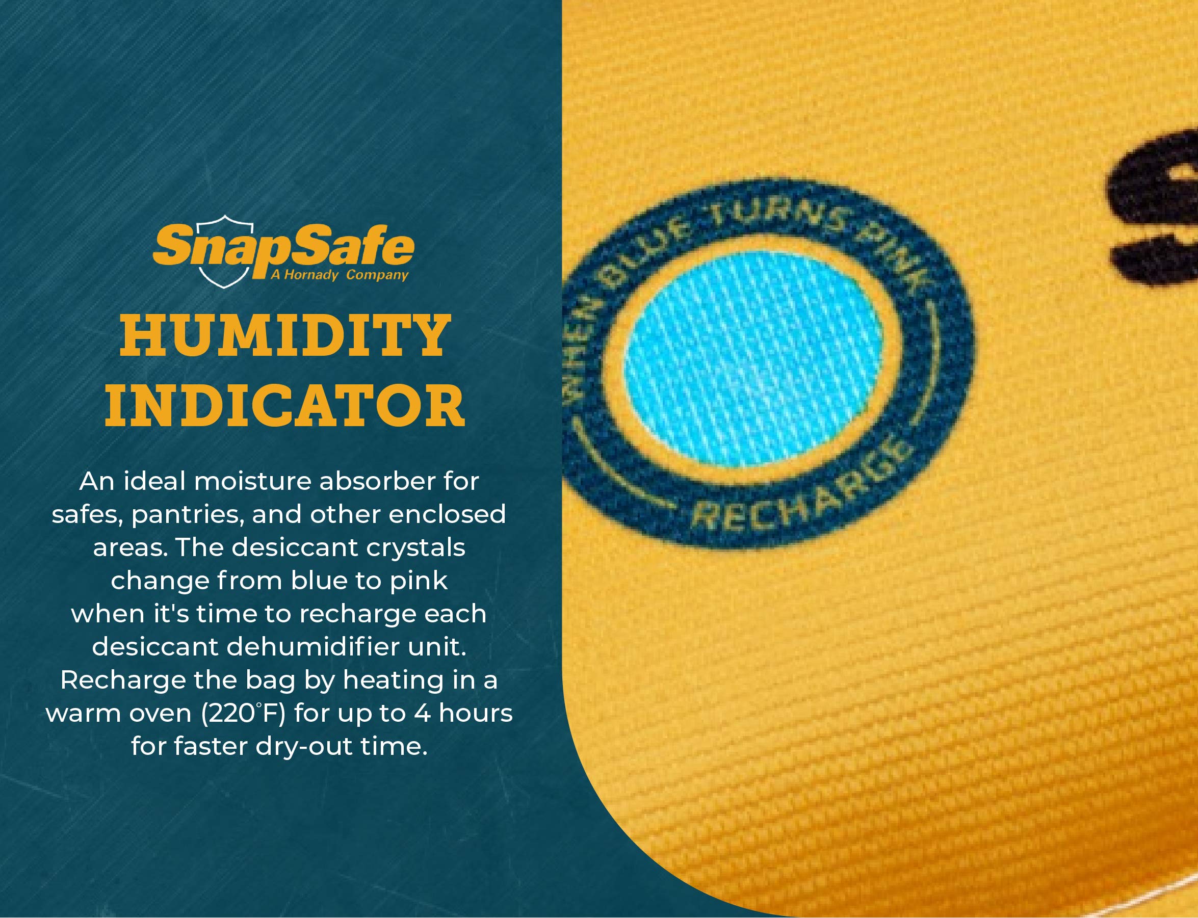 SnapSafe Reusable Dehumidifier Bag 450G, 75908 - Portable, Easy to Use Moisture Absorbers for Gun Safes & Cabinets - Prevent Moisture Damage for Gun Safe Accessories, Firearms in Your Gun Vault