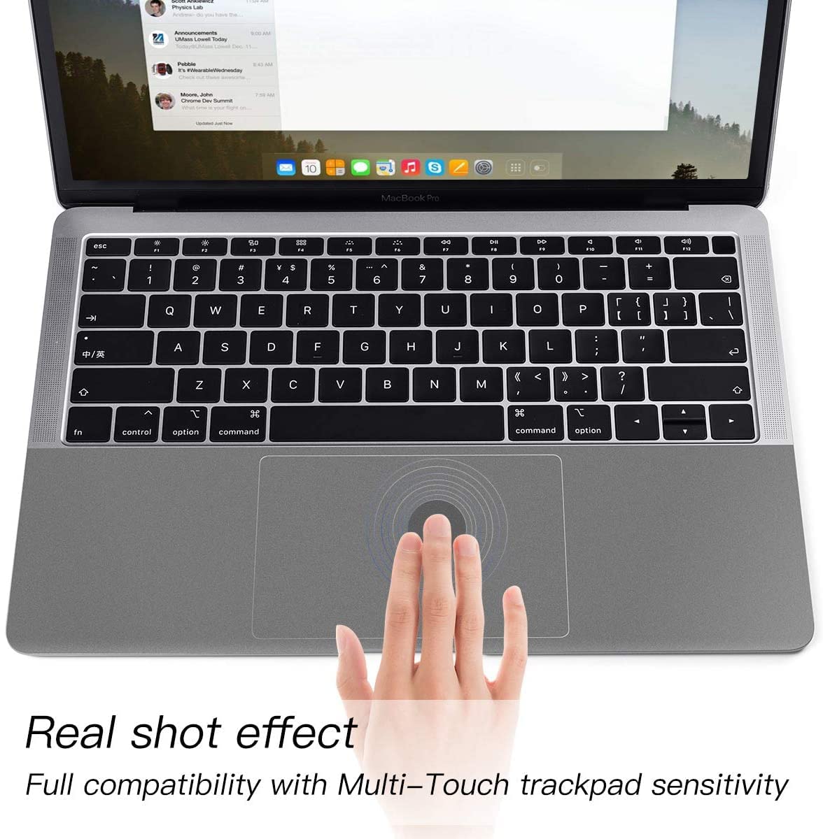 Pack of 2 - Ecomgenic Laptop touchpad Protector trackpad Cover Grey for Dell Latitude 13 7370 13.3 inch Laptop