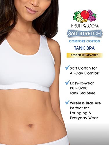 Fruit of the Loom Women's Built Up Tank Style Sports Bra Value Pack, Black/Heather Grey/Sand/White