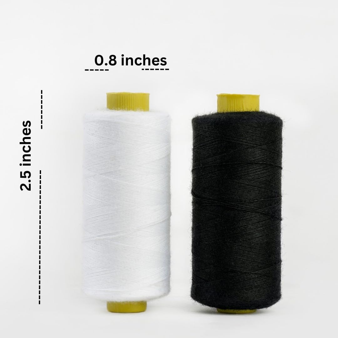 Ho Bindaass || Thread Sewing Set - 420 Yards per Spool 3 ply Polyester Thread Black and White (šš¢š°š¦š¤š« 2)