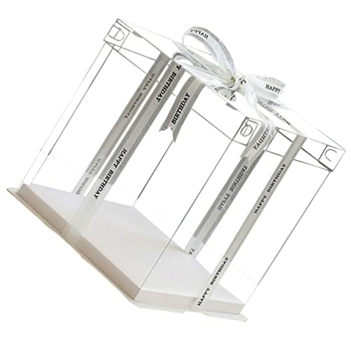 SOLUSTRE 2pcs Cake Stand Suitcase Disposable Containers Cake Holder with Lid Clear Containers with Lids Birthday Cake Packaging Packing Box Paper Cup Cake Box Heighten Dessert