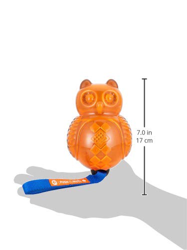 GiGwi Push to Mute Dog Toy Ineractive Squeaker Chew Toy for Dogs - Blue/Orange Owl