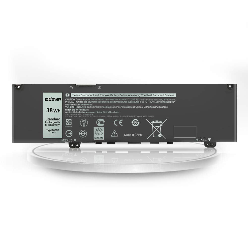 SKOWER 38Wh F62G0 F62GO 0F62G0 Laptop Battery for Dell Inspiron 13 7000 i7373 7373 7386 2-in-1 5370 7370 7380 P83G P87G P91G P83G001 P83G002 P87G001 Vostro 13 5370 Replacement CHA01 RPJC3 39DY5 11.4V