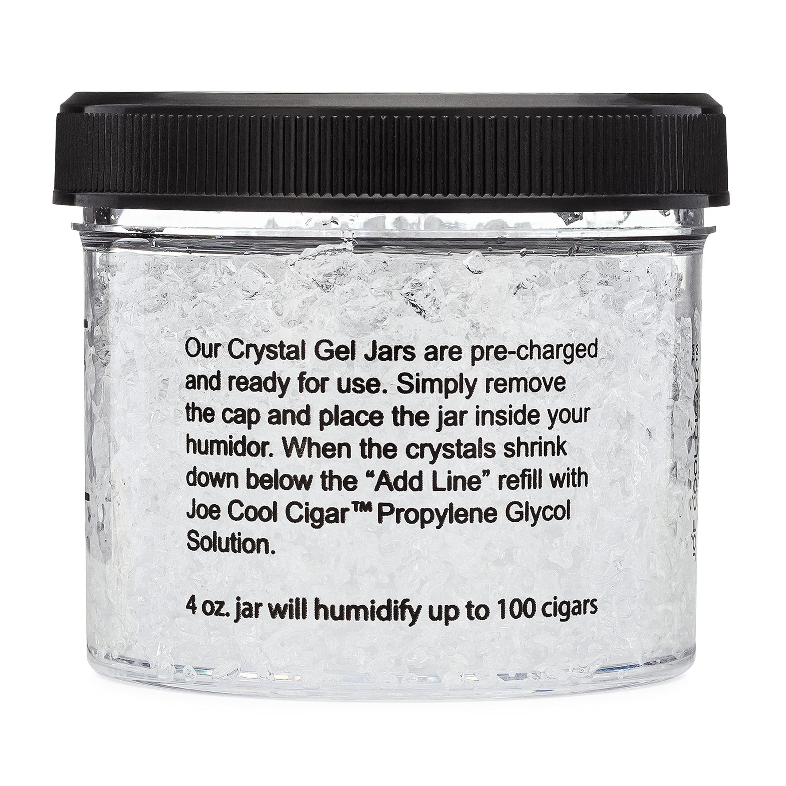 Joe Cool Cigar Crystal Gel Humidifier for Cigar Humidors (4 oz Jars) - 4 Pack