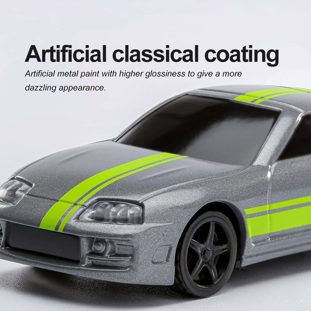 havcybin 1:76 Turbo Racing Scale RC Sport Car, Table Racing Remote Control Mini Model Car Full Proportional RTR Kit Toys (C73grey)