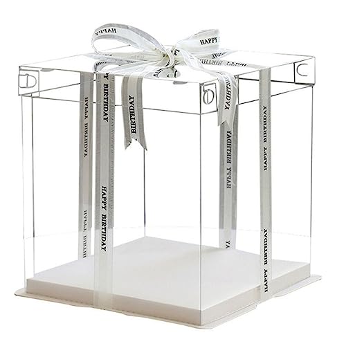 SOLUSTRE 2pcs Cake Stand Suitcase Disposable Containers Cake Holder with Lid Clear Containers with Lids Birthday Cake Packaging Packing Box Paper Cup Cake Box Heighten Dessert