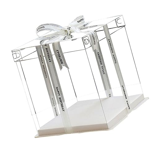 SOLUSTRE 2pcs Cake Stand Suitcase Disposable Containers Cake Holder with Lid Clear Containers with Lids Birthday Cake Packaging Packing Box Paper Cup Cake Box Heighten Dessert