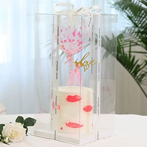 SOLUSTRE 2pcs Cake Stand Suitcase Disposable Containers Cake Holder with Lid Clear Containers with Lids Birthday Cake Packaging Packing Box Paper Cup Cake Box Heighten Dessert