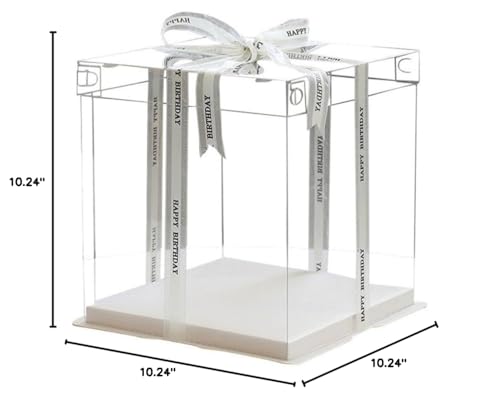 SOLUSTRE 2pcs Cake Stand Suitcase Disposable Containers Cake Holder with Lid Clear Containers with Lids Birthday Cake Packaging Packing Box Paper Cup Cake Box Heighten Dessert