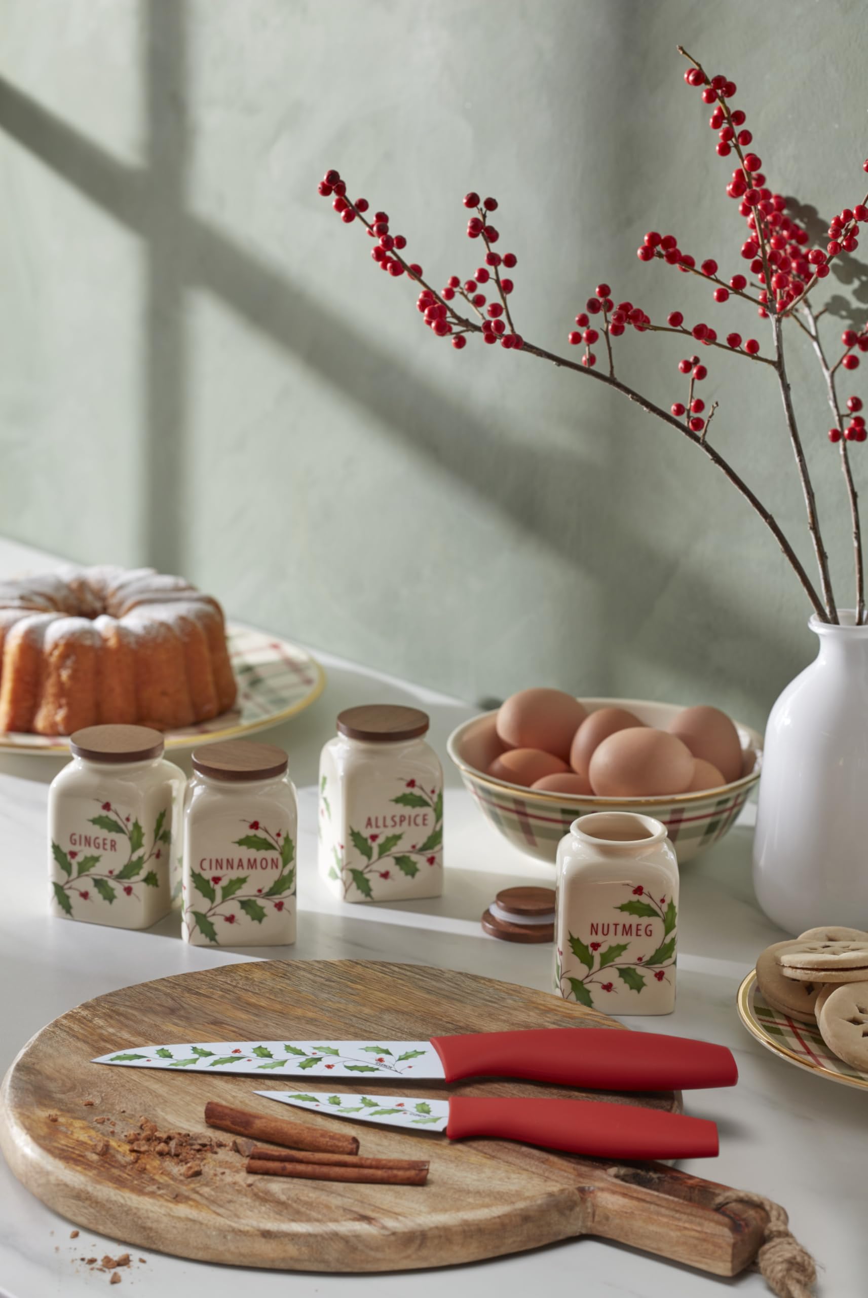 Lenox 895048 Holiday Baking Spice Jars, Set of 4, Christmas Theme