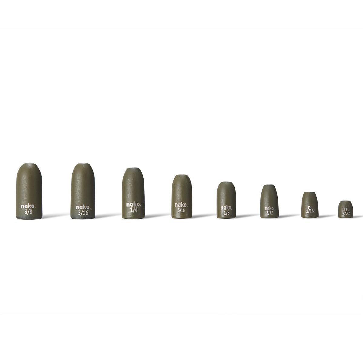 10 Pack Nako Tungsten Bullet Weights for Fishing, 1/8 oz, No Chip Green Pumpkin, Tungsten Fishing Weights for Texas Rig, Tungsten Worm Weights