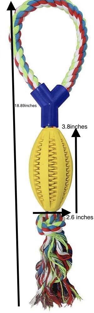 Dog Ball Rope Toy Interactive for Medium Dog for Treat Dispensing, Durable Dog Balls for Teeth Cleaning/IQ Training (Not for Aggressive chewers)