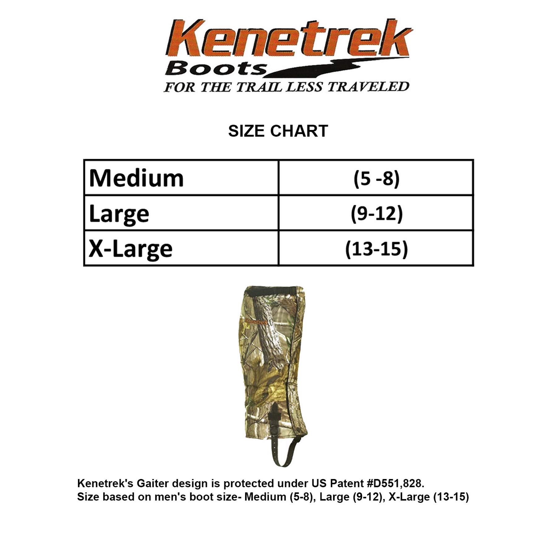 Kenetrek Men's KE-064 Shoe-Gaiters, Realtree Excape Camo, Large