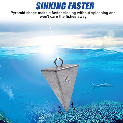 Fishing Pyramid Sinker Weights Pyramid Fishing Sinker Bulk Fishing Weights Tangle Free Fishing Sinker 1oz 2oz 3oz 4oz 5oz 6oz 8oz