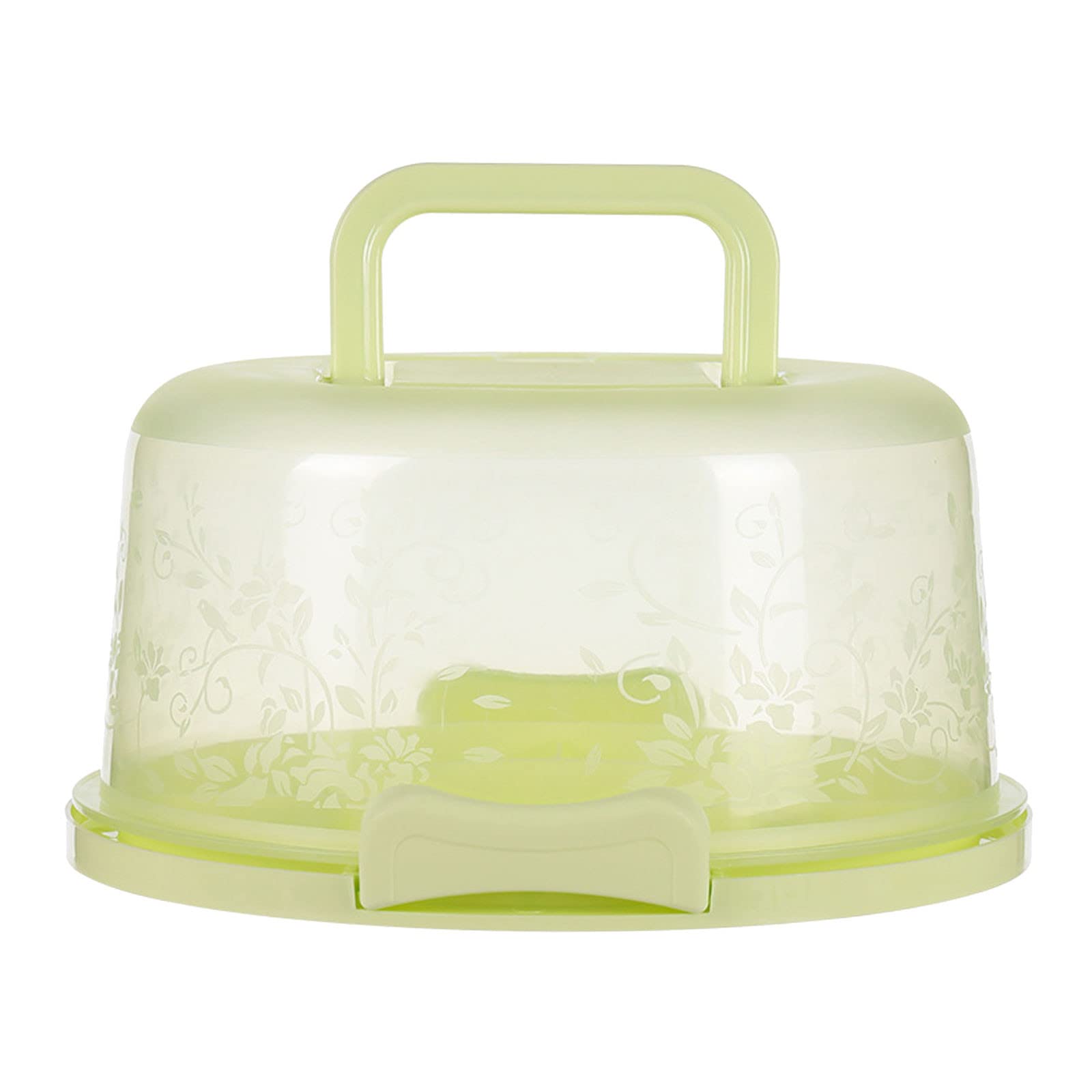 Cake Box Round Cake Stand with Lid and Foldable Handle Cake Holder Storage Container Cupcake Carrier KeeperContainer for Storage Birthday Cakes Cupcakes Nuts Fruits Gifts