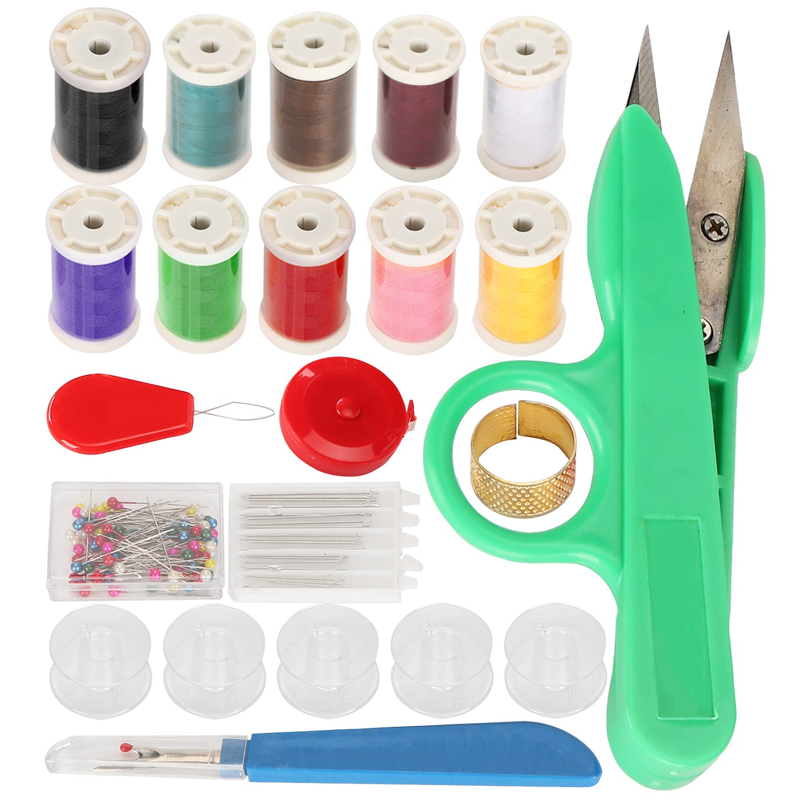 Sewing Kits, Needle Thread Scissor Ruler Bobbin Embroidery Machine Accessories Set - Complete Sewing Kit with Sewing Machine Accessories, Sewing Thread, Needles